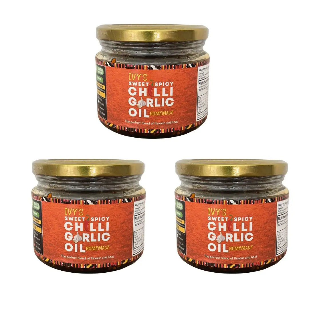 Sweet Spicy Chilli Garlic Oil Ivy’s Homemade 3x300ml V GF NF