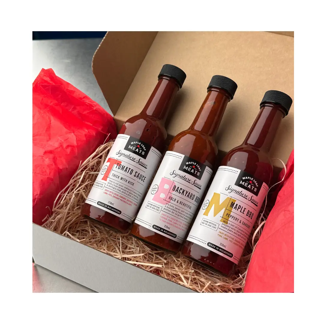 Gourmet Sauce Pack: Maple Leaf Meats Tomato, Maple BBQ & Backyard BBQ