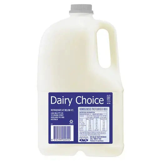 Dairy Choice Whole Milk – Fresh and Creamy, 3L Bottle