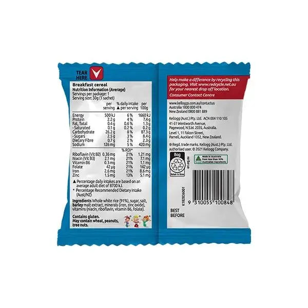 Kelloggs Rice Bubbles Sachets 30gm – Light, Crispy & Nutritious