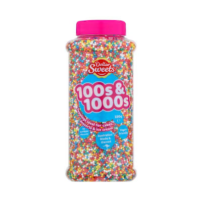 Dollar Sweets 100s and 1000s 350g – Classic Colourful Sprinkles