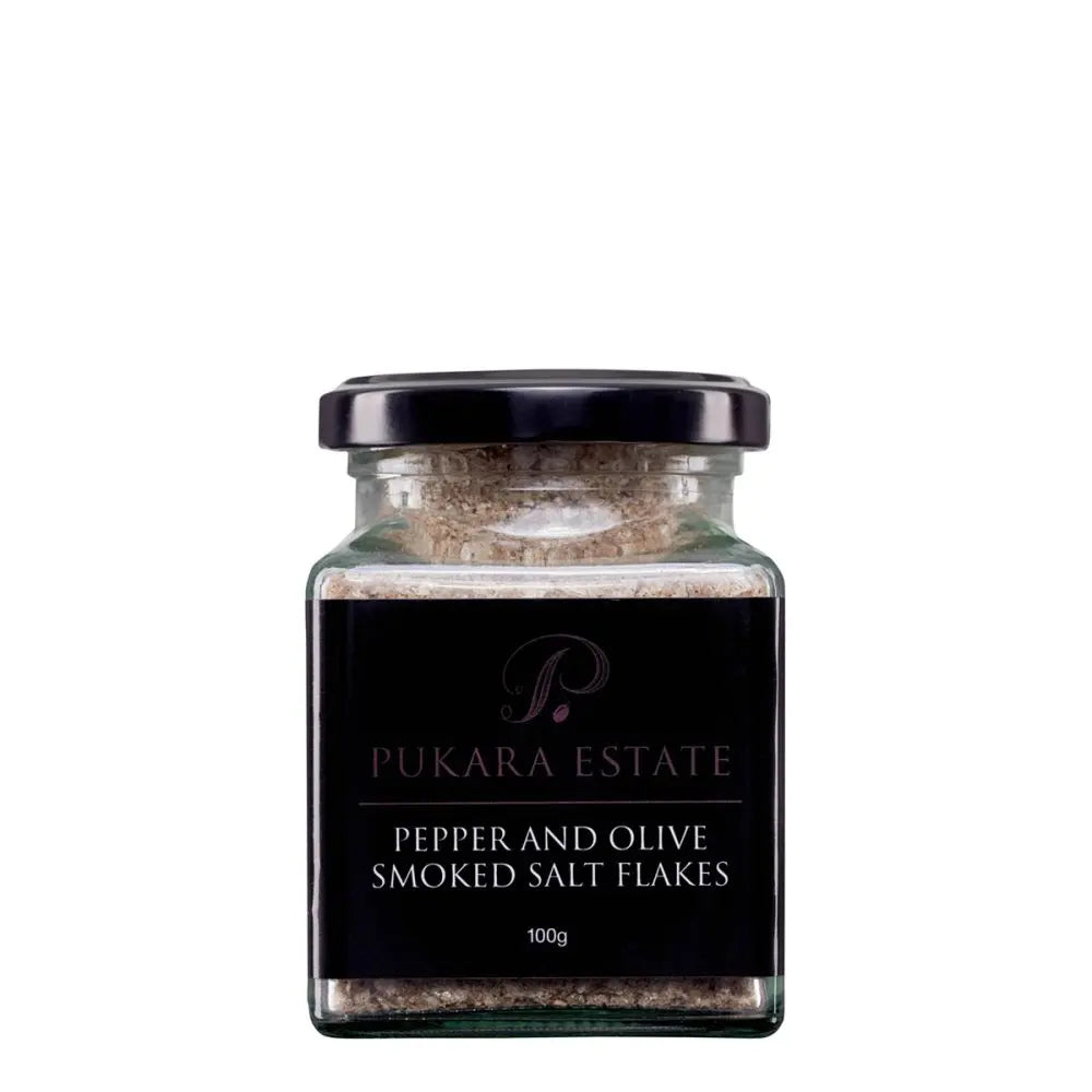 Pukara Estate | Pepper and Olive Smoked Salt Flakes 100gm